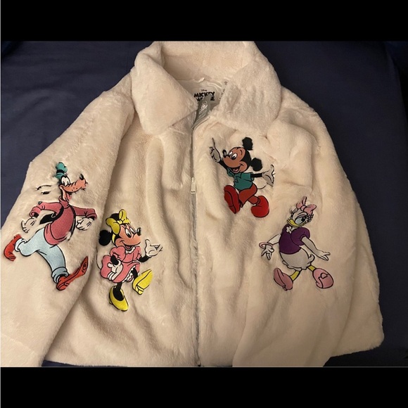 Disney | Jackets & Coats | Disney Mickey Mouse And Friends Faux Fur ...